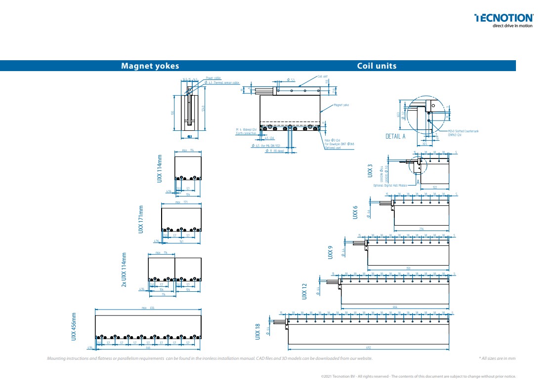LINEAR MOTORS | IRONLESS | UXX Series